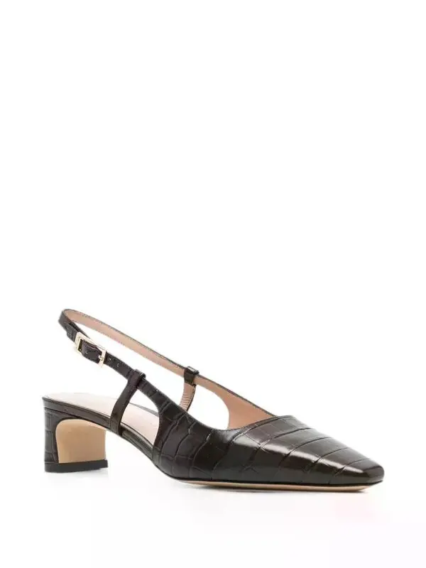 STUART WEITZMAN Croc-effect Slingback Pumps
