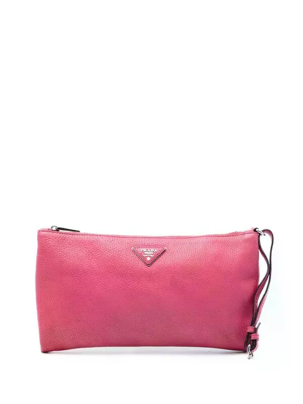 Prada 2013-2026 Vitello Daino Clutch Bag - Pink