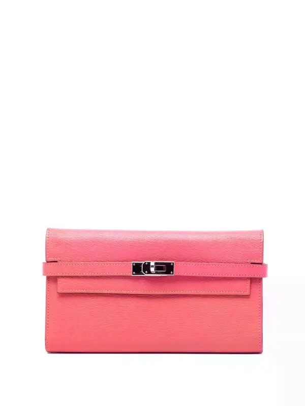 Hermès 2017 Chevre Mysore Kelly Longue Wallet Long Wallets - Pink