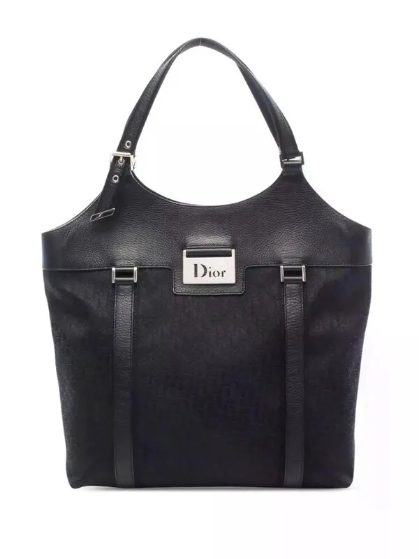 Dior 20th Century Diorissimo Trotter Canvas Street Chic Tote Bag - Black