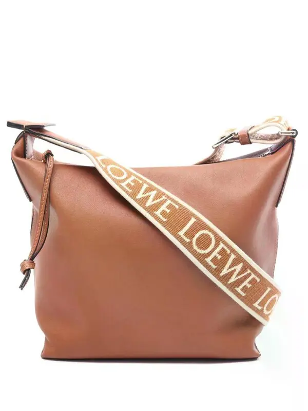 Loewe 2022 Small Leather Cubi Crossbody Bag - Brown