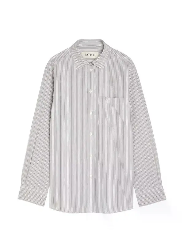 RÓHE Striped Cotton Shirt - White