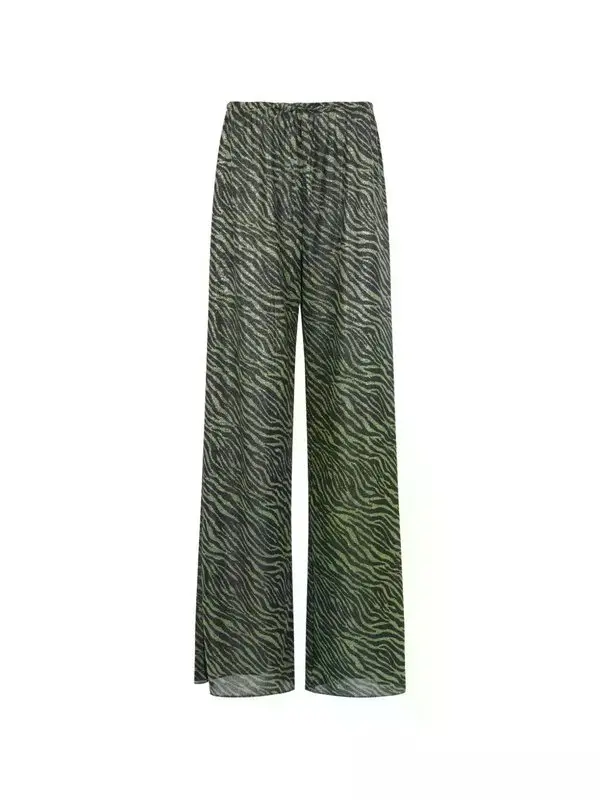 Oseree Animal-print Trousers - Black