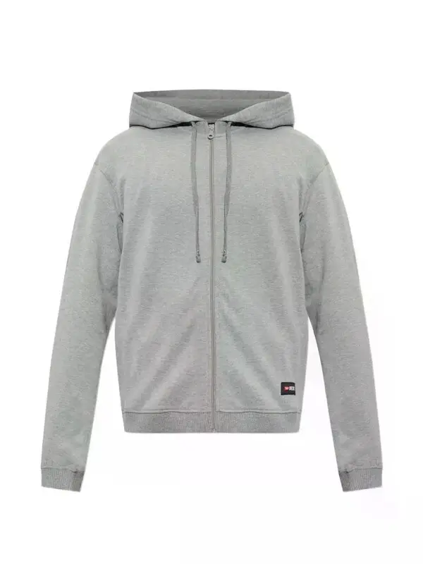 DIESEL® Logo-patch Zip-up Hoodie - Grey