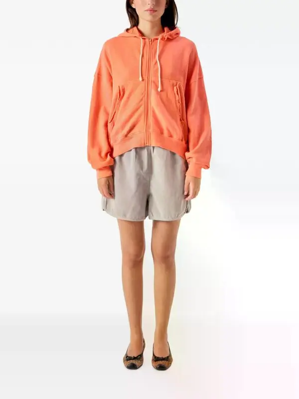 American Vintage Zip-up Raw-edge Hoodie