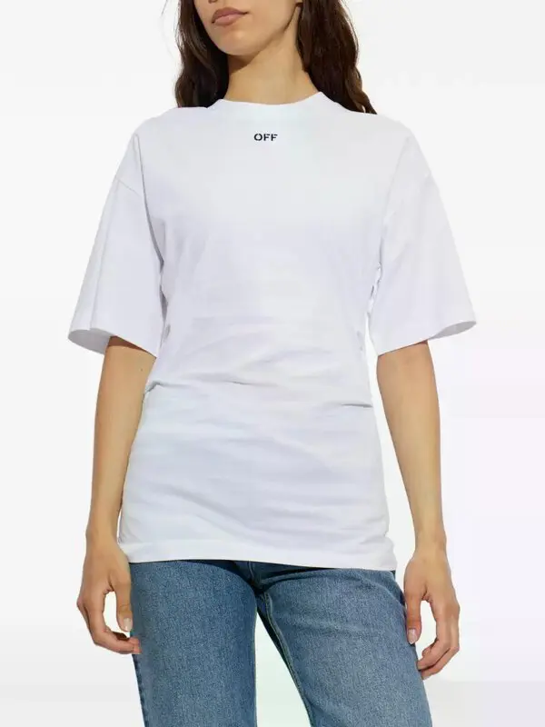 Off-White Off Stamp Logo-print Pleated T-shirt