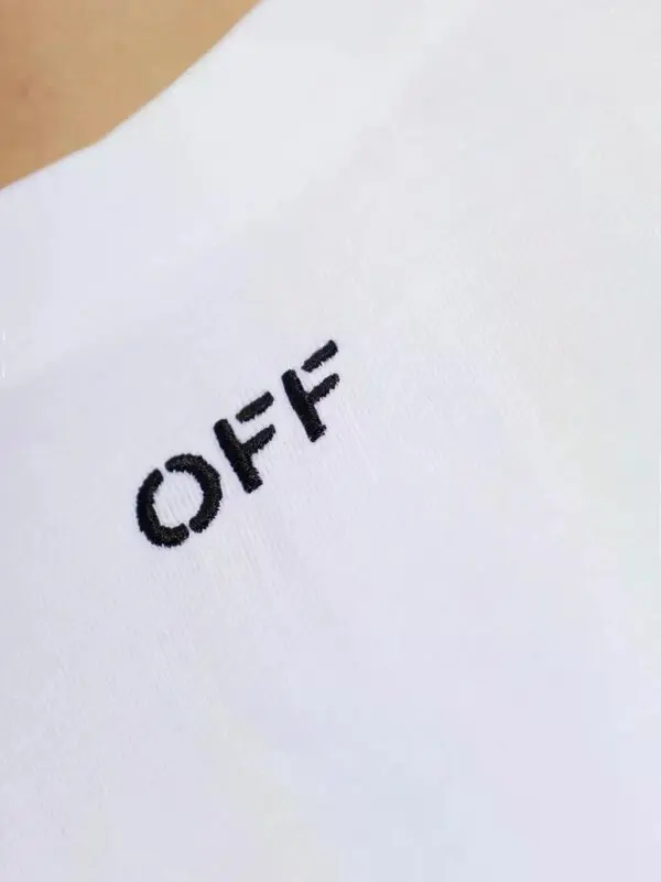 Off-White Off Stamp Logo Print Pleated T-shirt