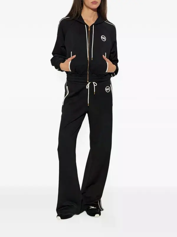 Michael Kors Logo-patch Side-stripe Track Pants - Black