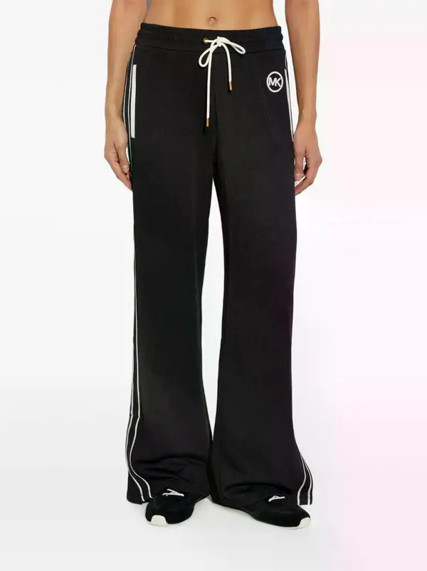 Michael Kors Logo Patch Side Stripe Wide Leg Track Pants