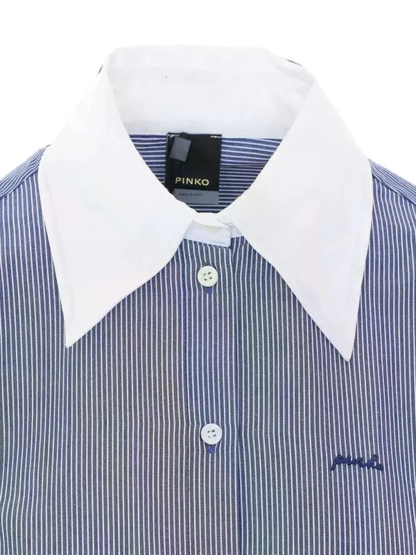 Pinko Striped Embroidered Logo Shirt