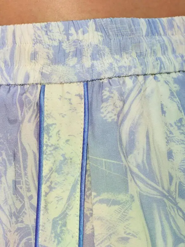 Off-White Landscape Printed Wide-leg Trousers