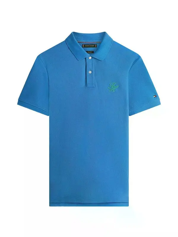 Tommy Hilfiger Logo-signature Cotton Polo Shirt - Blue