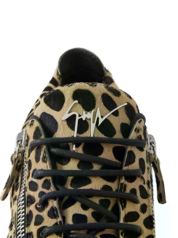 GIUSEPPE ZANOTTI Frankie Low Top Leopard Print Pony Hair Sneakers - Neutrals