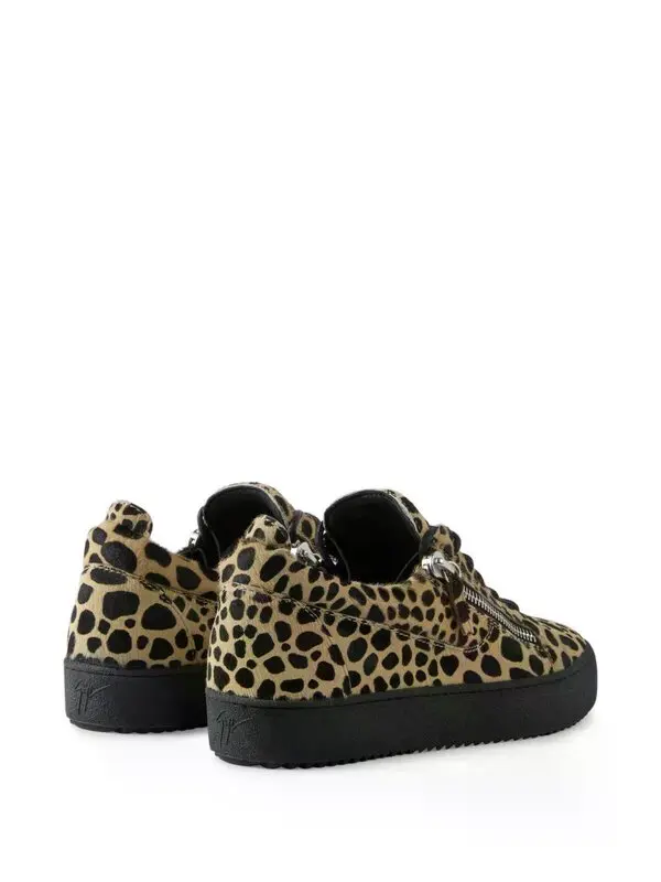 GIUSEPPE ZANOTTI Frankie Low Top Leopard Print Pony Hair Sneakers - Neutrals