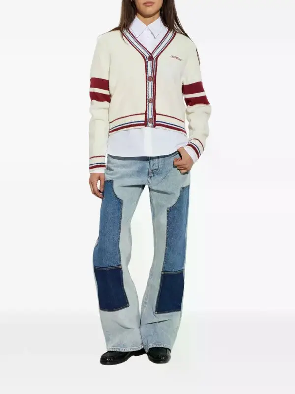 Off-White Embroidered Logo Cotton Shirt