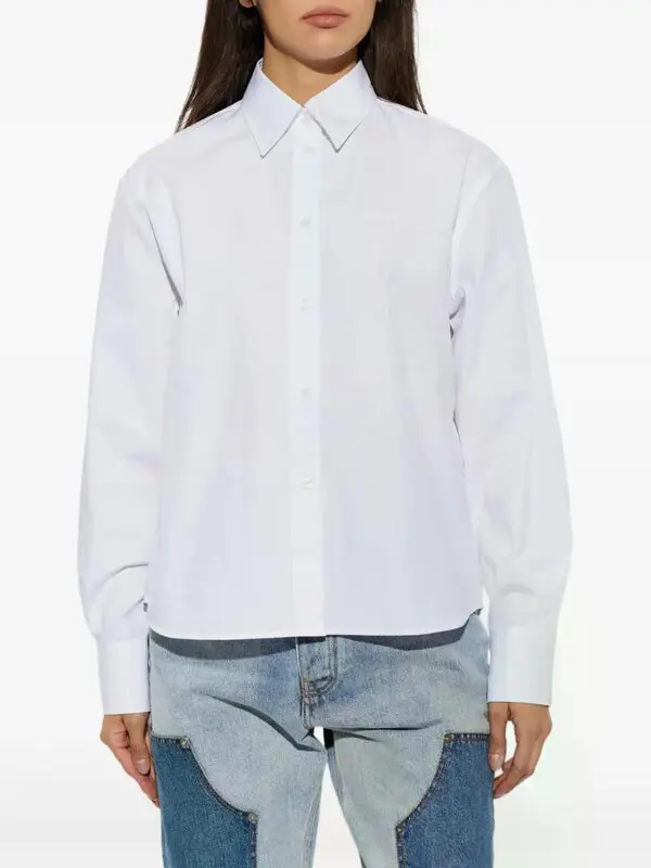 Off-White Embroidered Logo Cotton Shirt