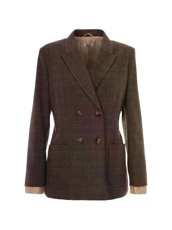 Liu Jo Prince Of Wales Tartan Blazer - Brown