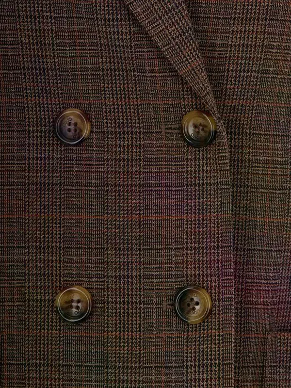 Liu Jo Prince Of Wales Tartan Double-breasted Blazer - Brown