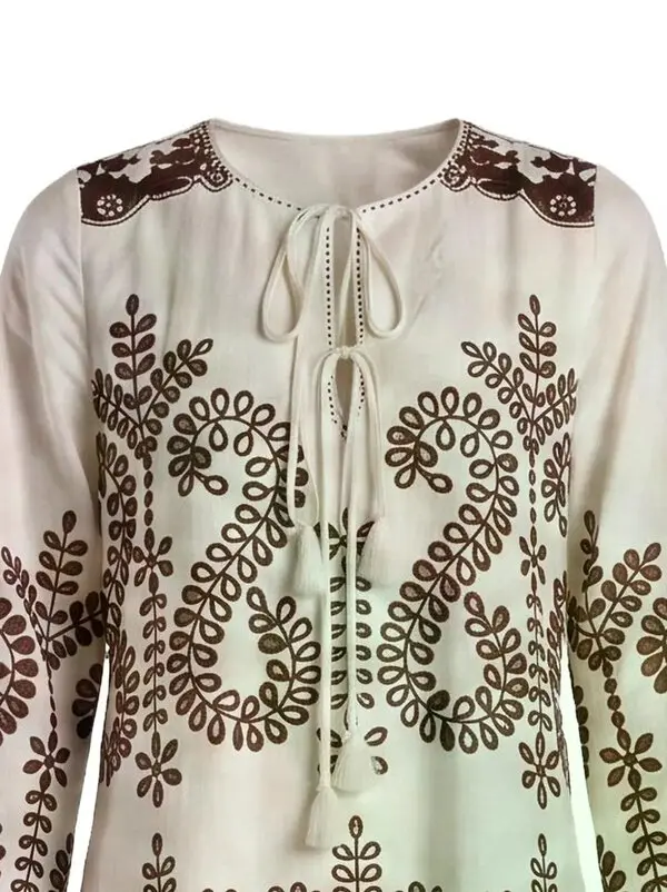 CHRISTY LYNN Norah Embroidered Midi Dress - Neutrals
