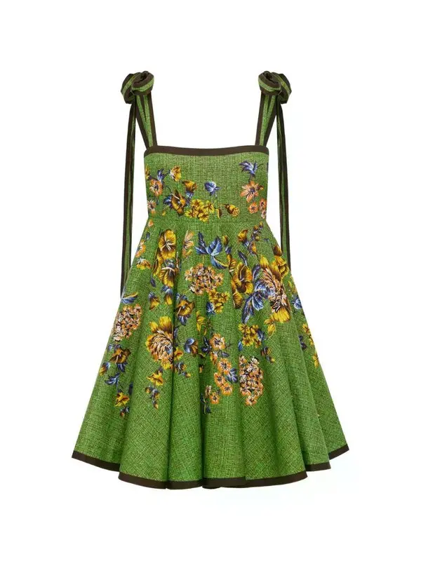 ALEMAIS Phyllis Linen Mini Dress - Green