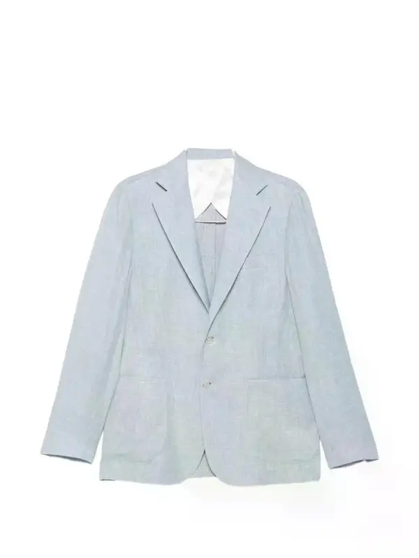 BARBA NAPOLI Notched-lapel Single-breasted Blazer - Blue