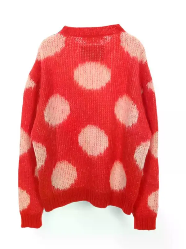 Marni 2010s Fuzzy Wuzzy Polka-dot Sweater - Red