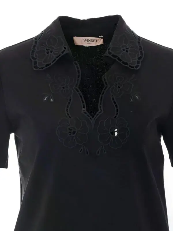 TWINSET Embroidered Detail V-neck Mini Dress