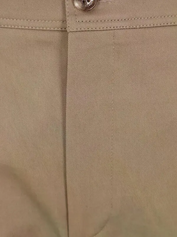 Valentino Garavani Pleated Logo-embroidered Cotton Twill Trousers