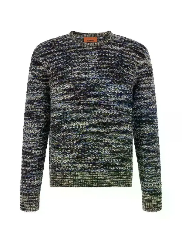 Missoni Three-dimensional Flamed-pattern Sweater - Blue