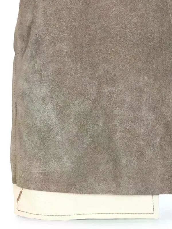 Rick Owens Layered Suede Mini Skirt - Grey