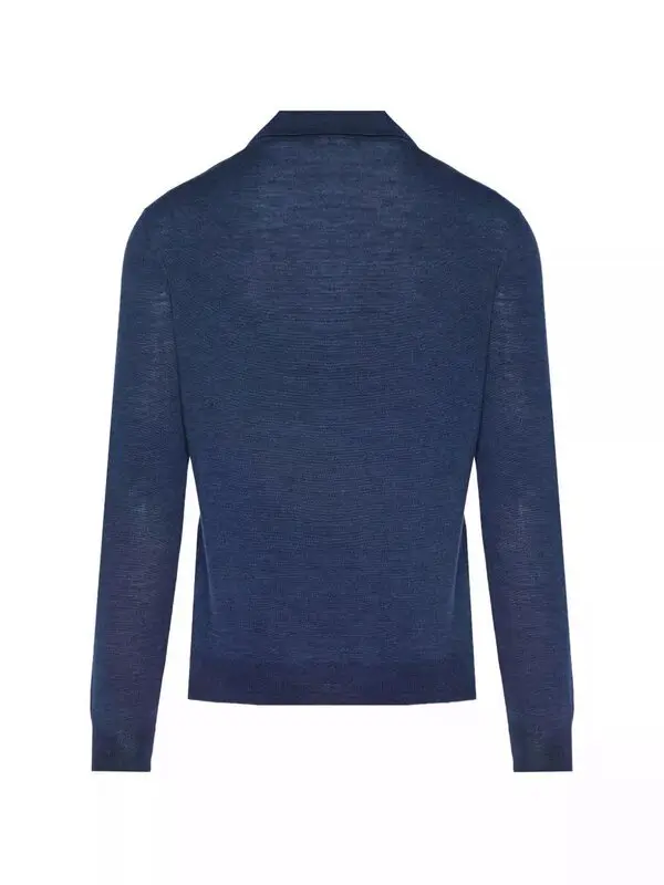 BARBA NAPOLI Long-sleeve Polo Shirt - Blue