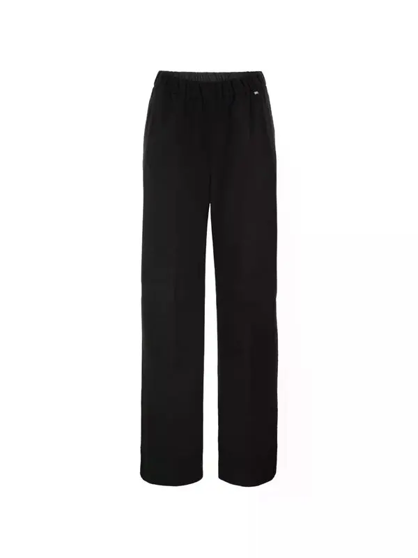 Herno Flannel-effect Knitted-trim Trousers - Black