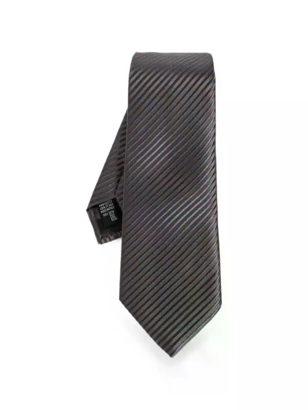 Giorgio Armani Diagonal-stripe Silk Tie - Brown