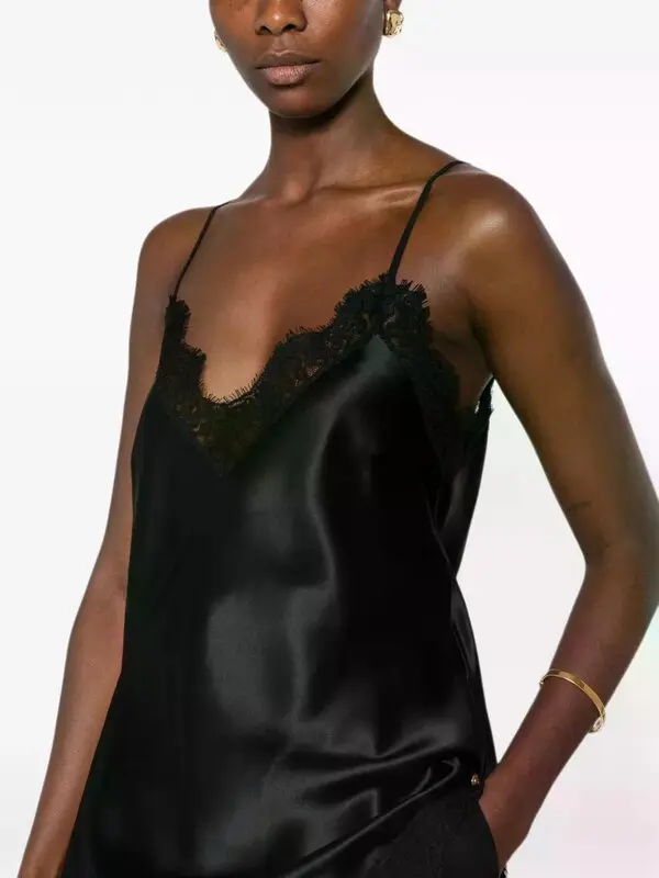 NISSA Lace-trim Asymmetric Top