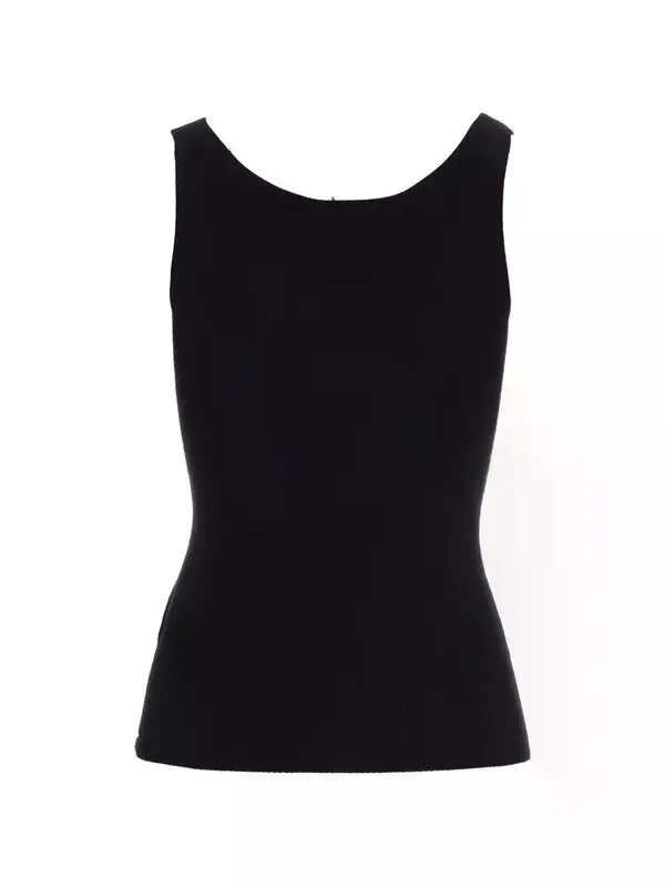 Elisabetta Franchi Ribbed Logo Tank Top