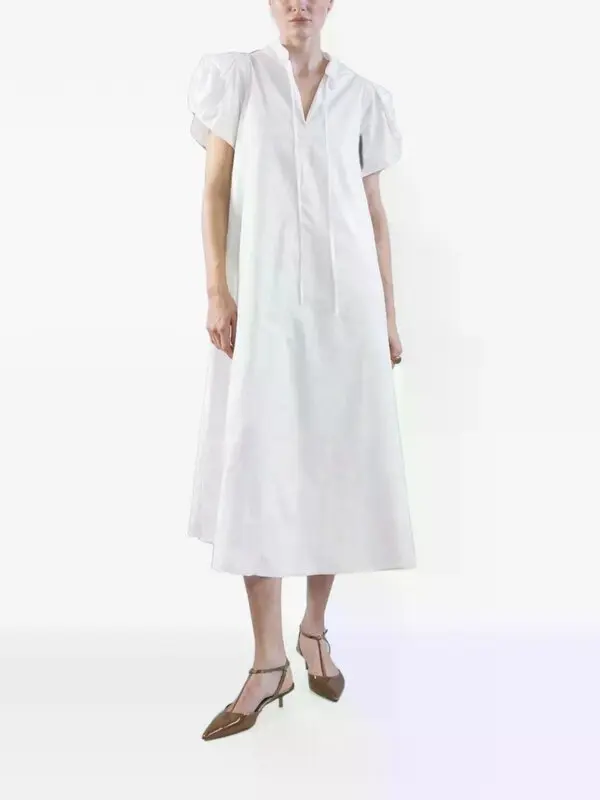 PSOPHIA Mao Popling Midi Dress - White