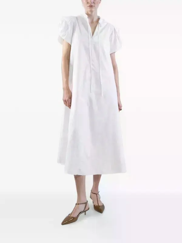 PSOPHIA Mao Poplin Midi Dress - White