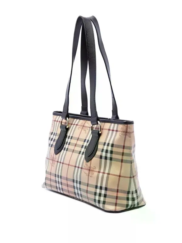 Burberry Haymarket Check Coated Canvas Tote Bag - Neutrals