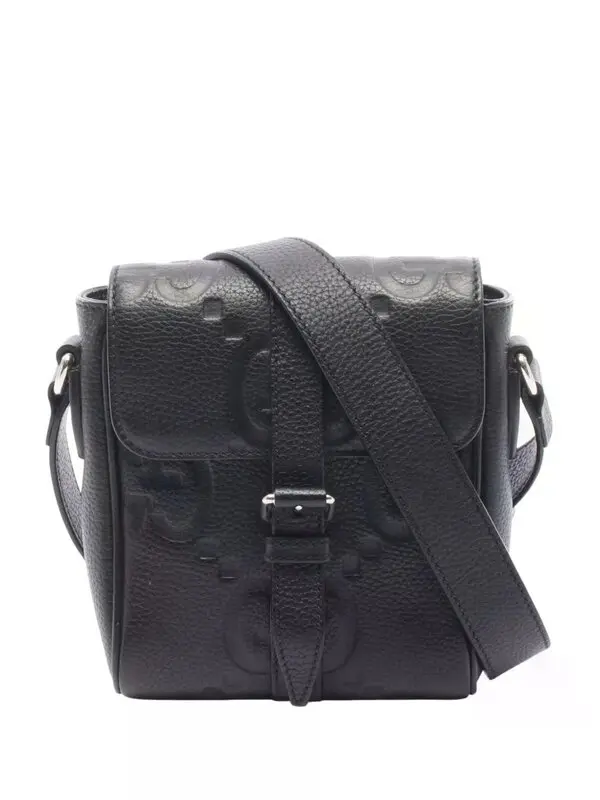 Gucci 2000-2026 Small Jumbo Gg Calfskin Messenger Bag Crossbody Bag - Black