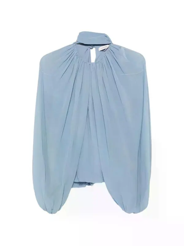 Dorothee Schumacher Pussy-bow Pleated Blouse - Blue