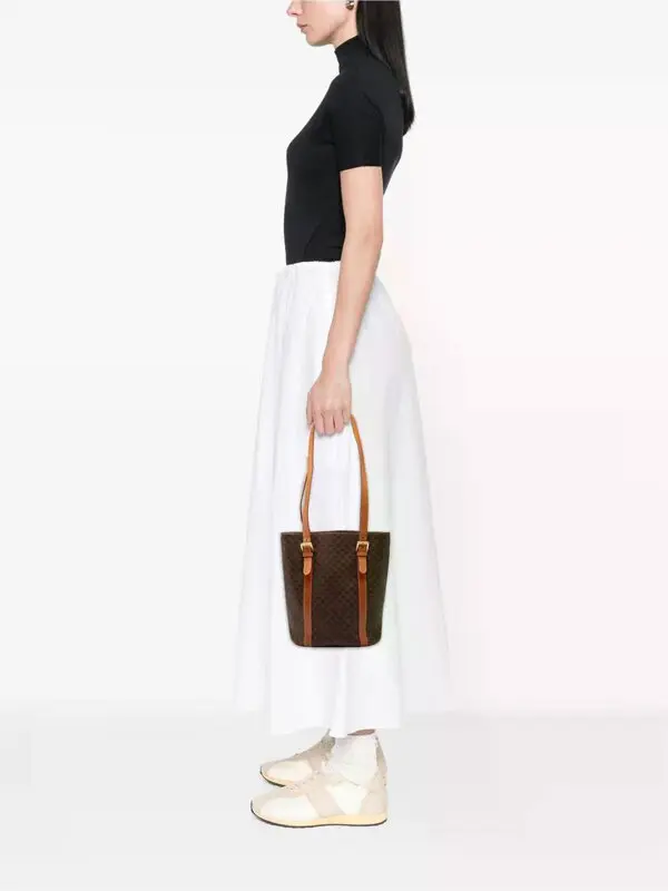 Celine 2000 Macadam Coated Canvas Tote Bag - Brown