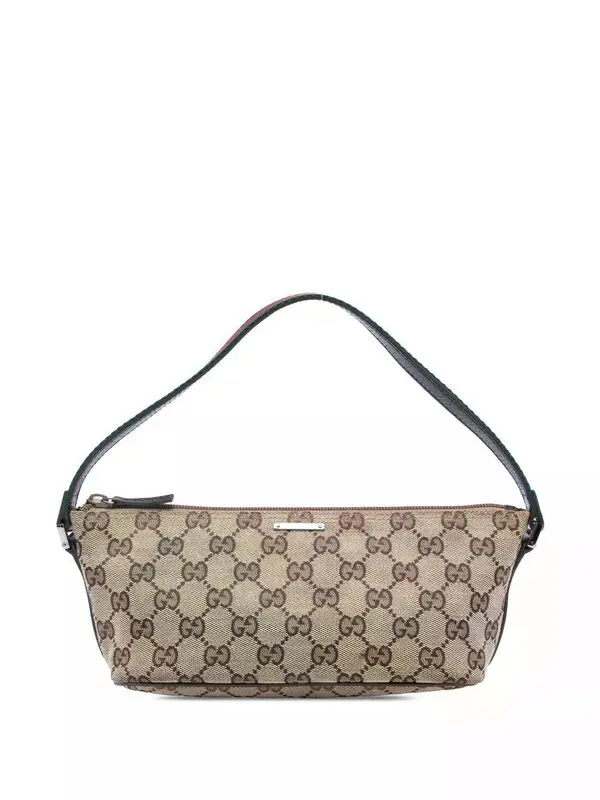 Gucci 2000-2015 Gg Canvas Web Boat Shoulder Bag - Neutrals