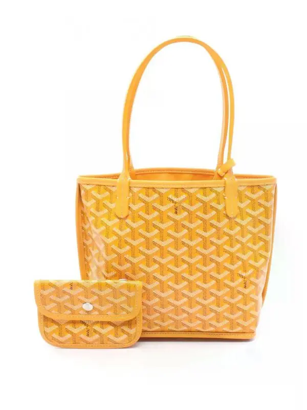 Goyard 2000-2026 Mini Goyardine Reversible Anjou Tote Bag - Yellow
