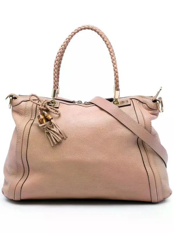 Gucci 2016-2026 Calfskin Bella Convertible Tote Satchel - Brown