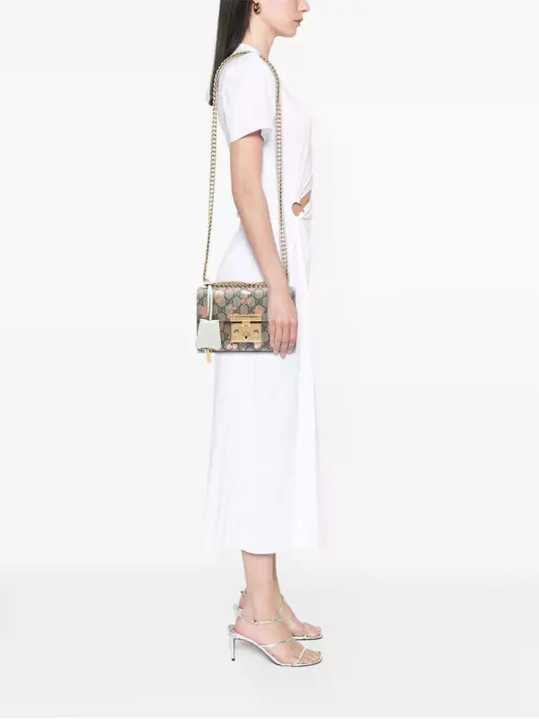 Gucci 2016-2026 Small Gg Supreme Berry Padlock Crossbody Bag - Neutrals
