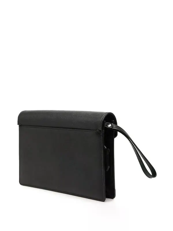 Burberry 2000-2017 Leather Envelope Clutch Bag - Black