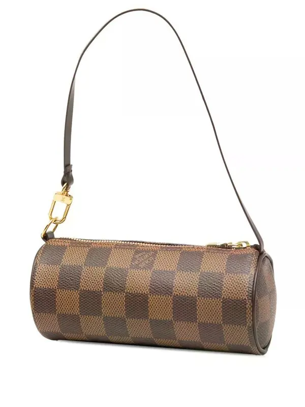 LOUIS VUITTON Damier Ebene Papillon Pochette Handbag - Brown