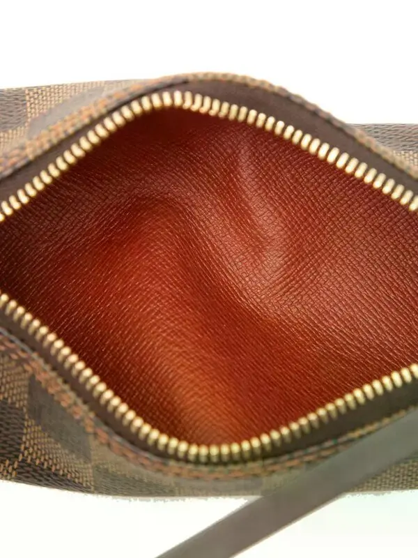 LOUIS VUITTON Damier Ebene Papillon Pochette Handbag - Brown