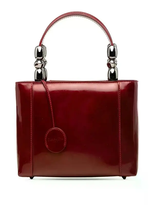 Dior 2000 Patent Malice Pearl Satchel - Red