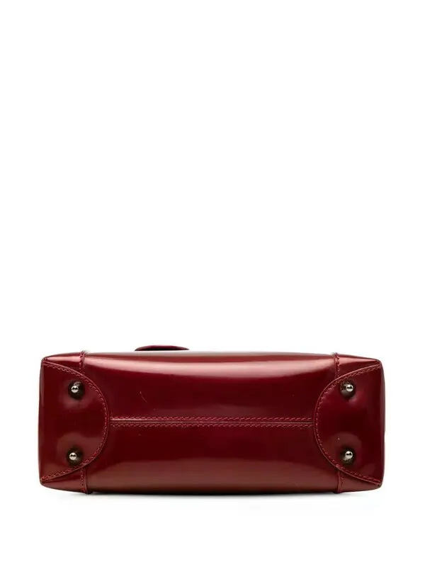 Dior Patent Leather Satchel With Pearl Detail